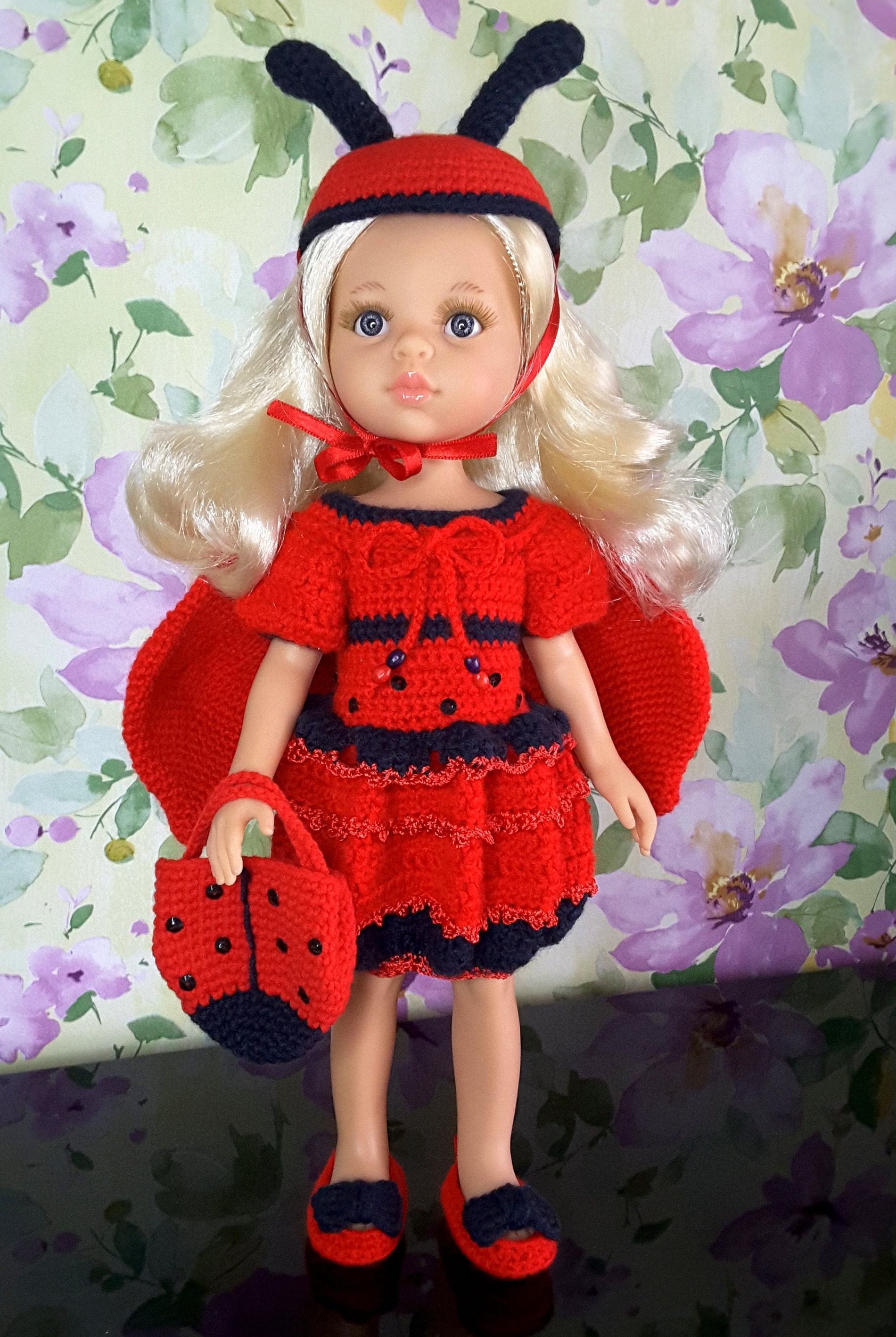 CROCHET PATTERN 13-inch Doll Clothes Pattern Doll Ladybird Outfit ...
