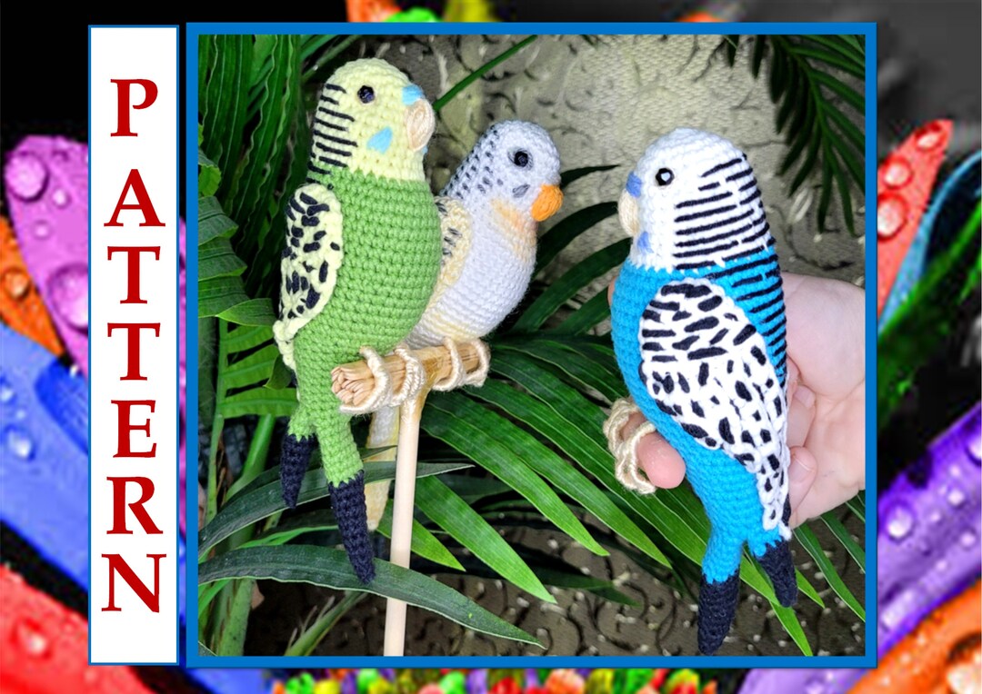 CROCHET PATTERN Bird Toy Pattern Amigurumi Budgie Pattern Stuffed ...
