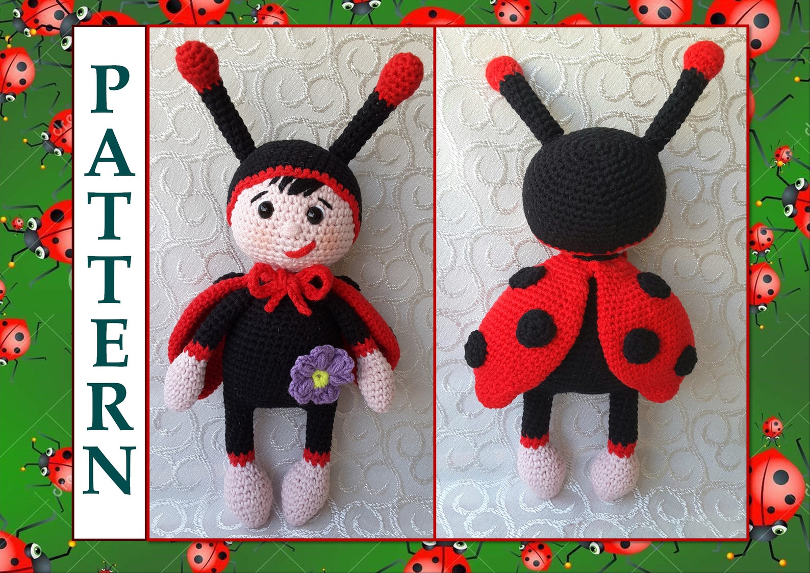 CROCHET PATTERN Ladybird Toy Pattern Amigurumi Toy Pattern Easy Insect ...