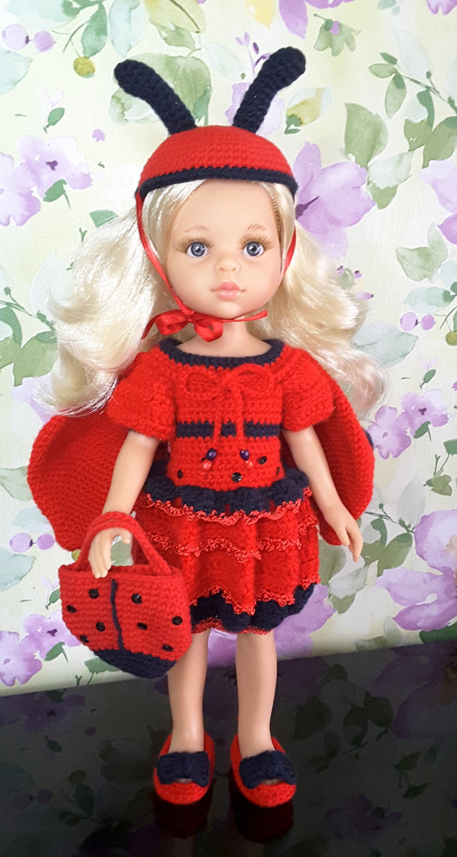 CROCHET PATTERN 13-inch Doll Clothes Pattern Doll Ladybird Outfit ...