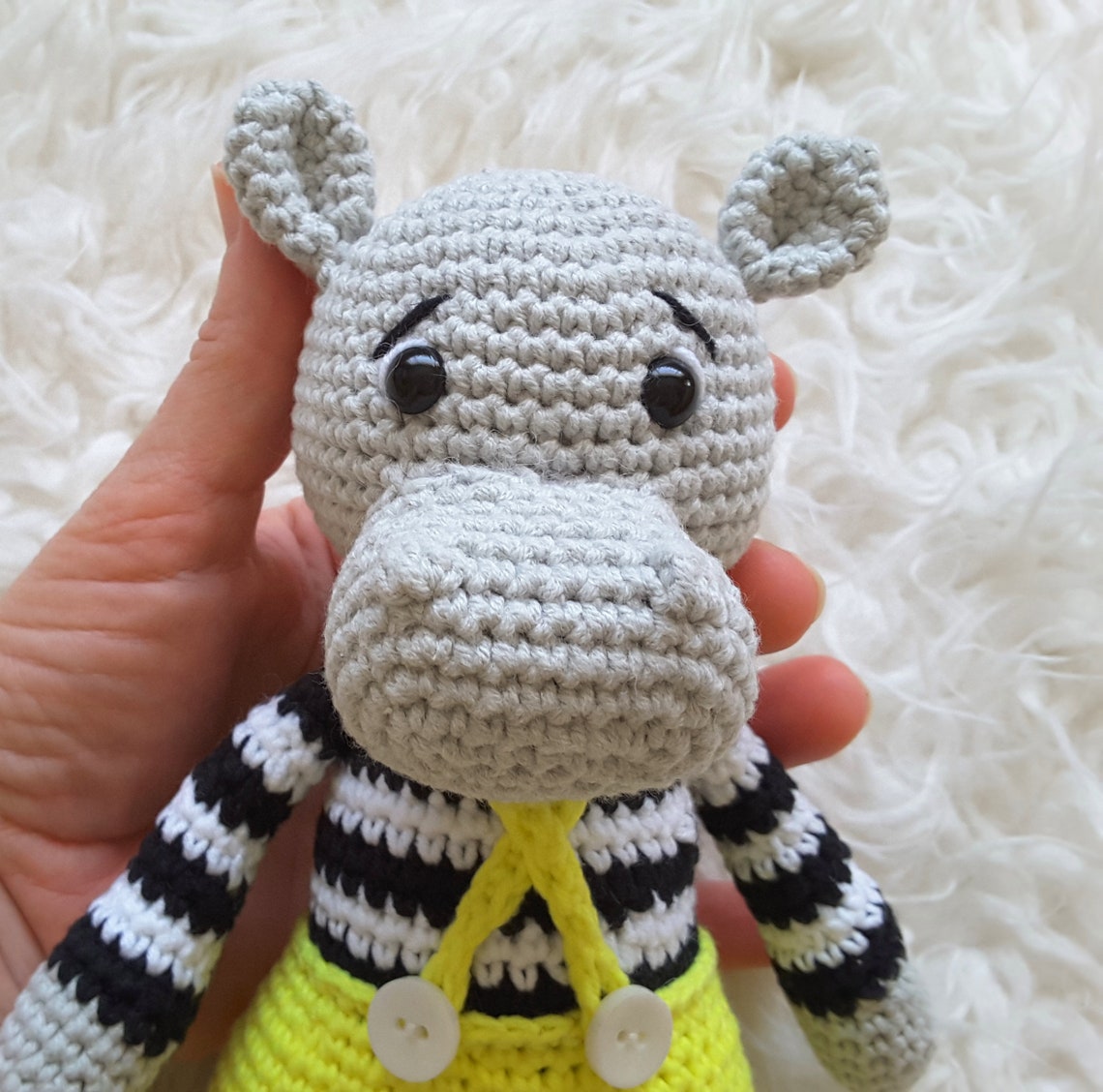 CROCHET PATTERN Hippo Toy Pattern Amigurumi Animal Pattern Stuffed Toy ...