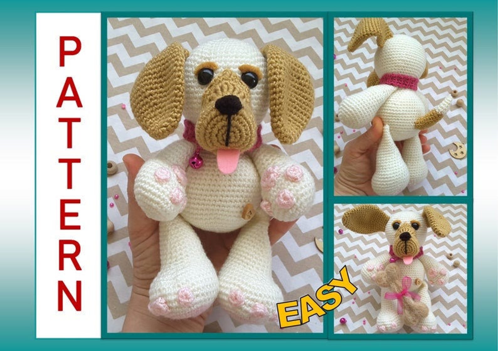 CROCHET PATTERN Dog Toy Pattern Amigurumi Puppy Pattern Easy to Follow ...