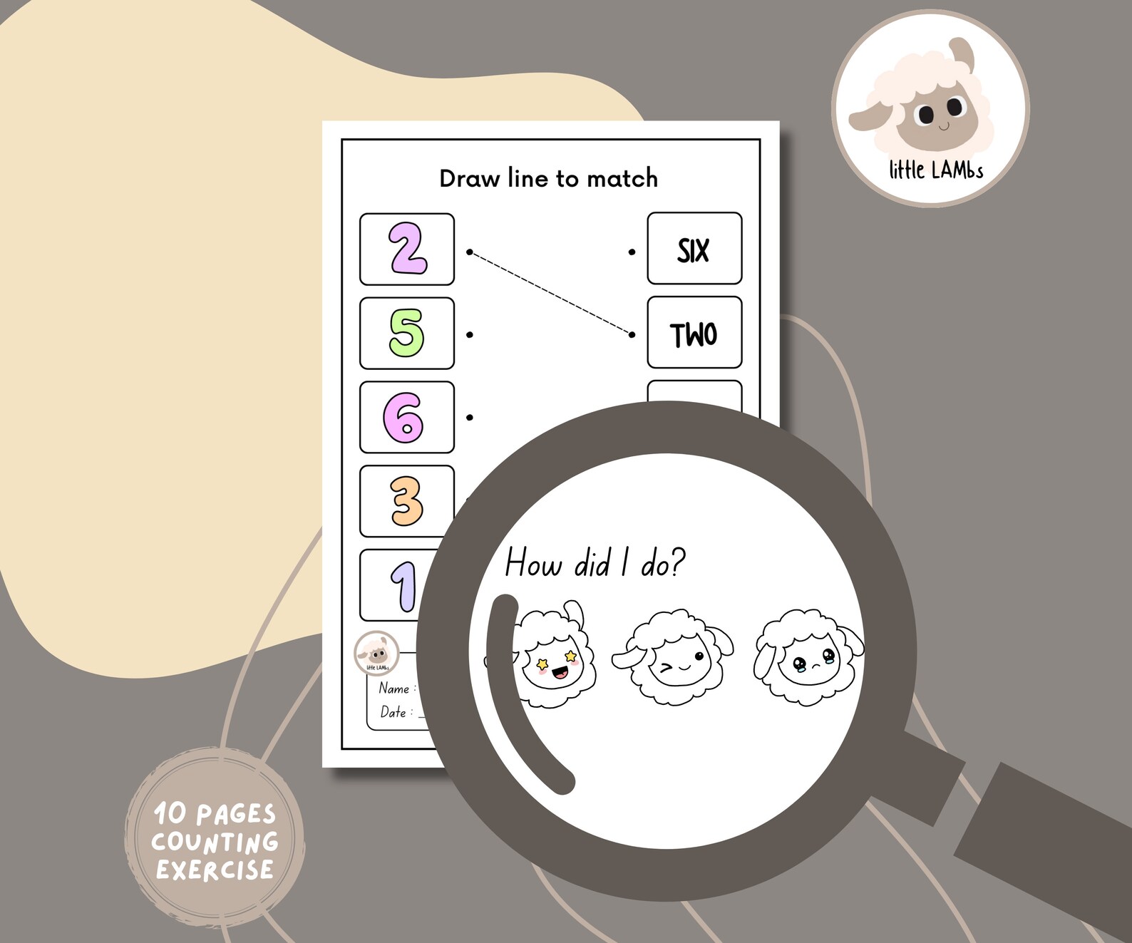 STAGE 1 - Number Tracing Worksheets Printable With Counting Exercise - Etsy