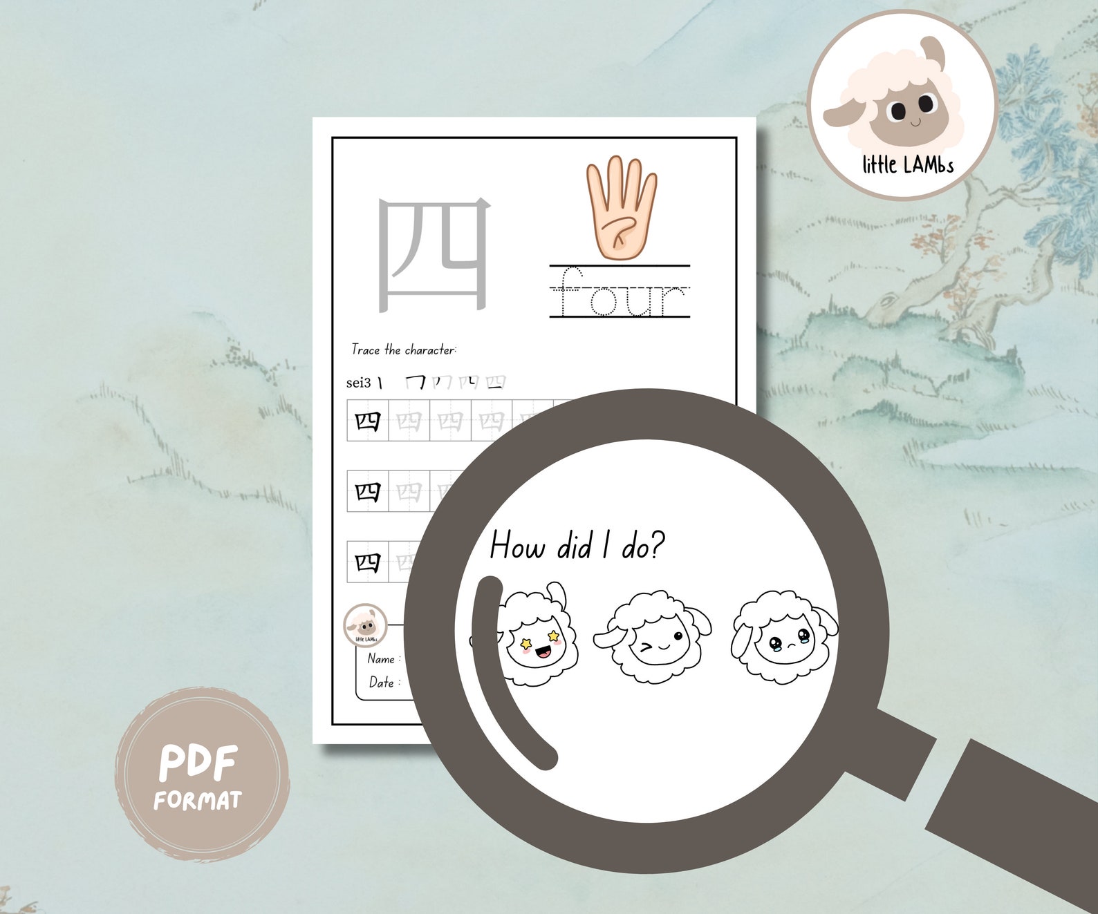 Printable Traditional Chinese Number Tracing Worksheets 1 to 10 ...