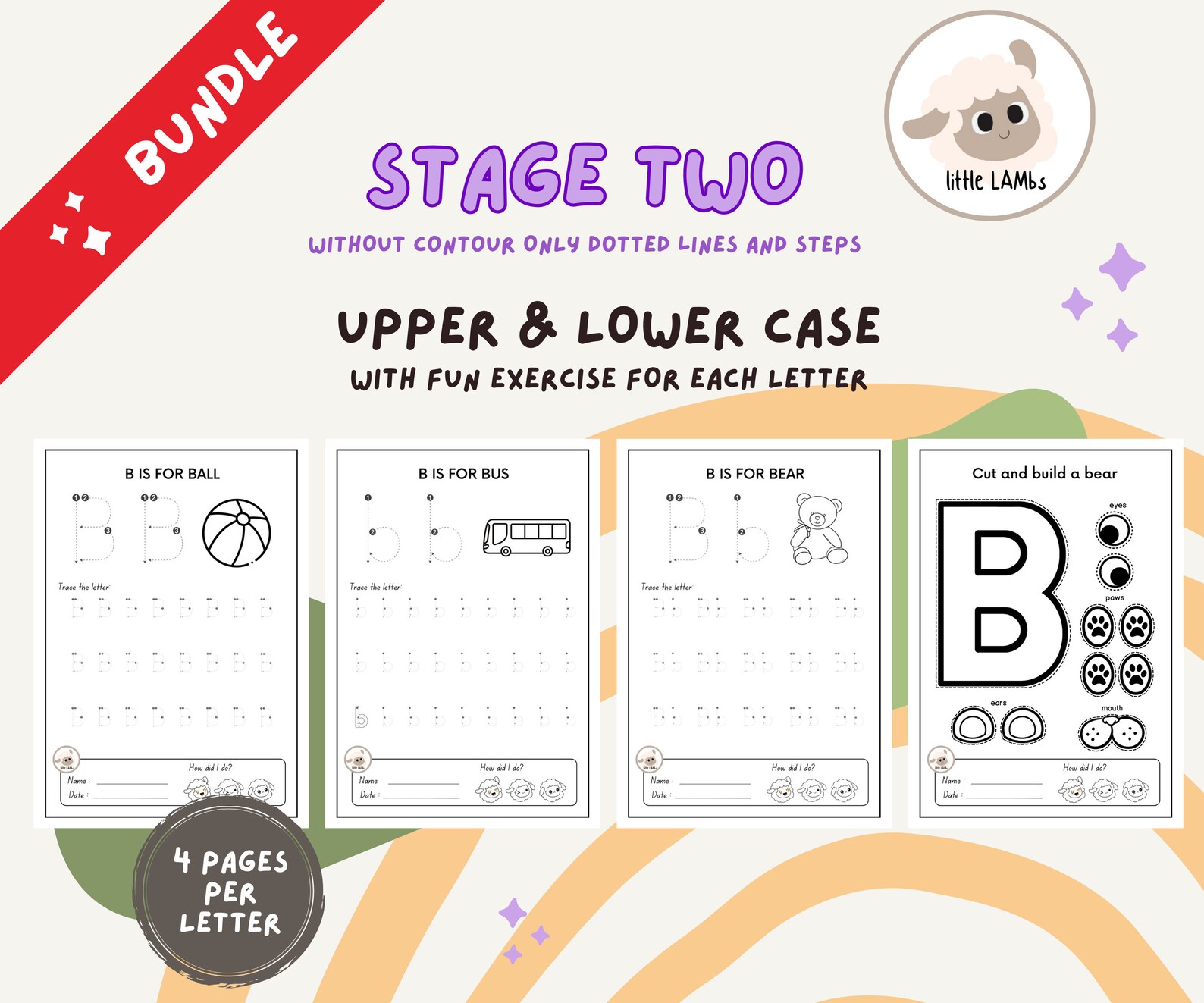 STAGE 2 - Alphabet Letter Tracing Worksheets Printable - Upper & Lower ...