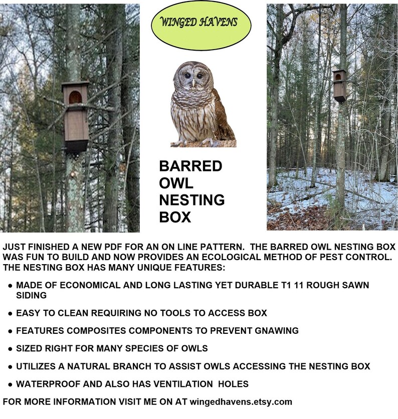 OWL NESTING BOX Digital Pdf Pattern Download - Etsy