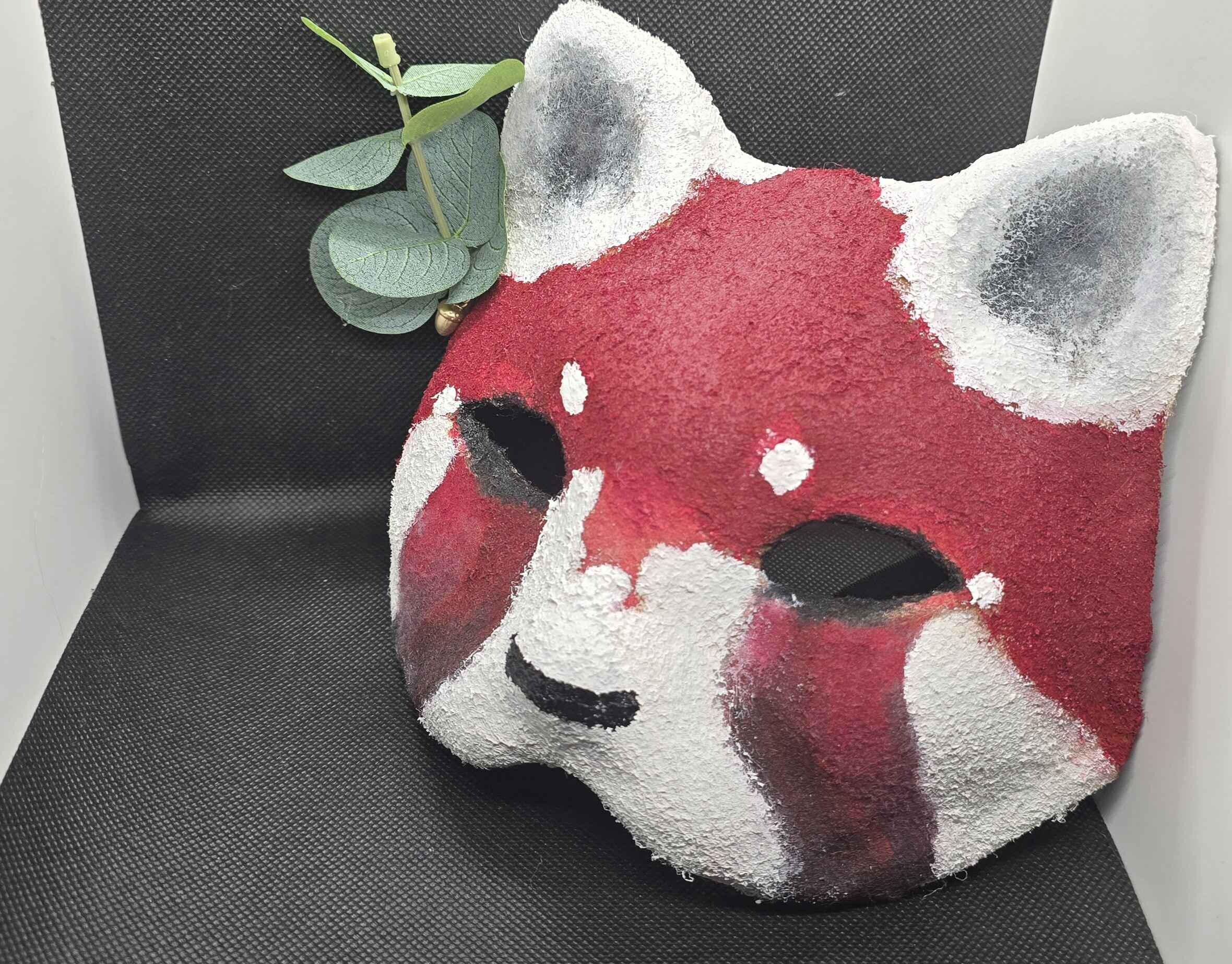 Red Penda Therian/furry Cosplay Mask - Removable Earring! / Felted ...