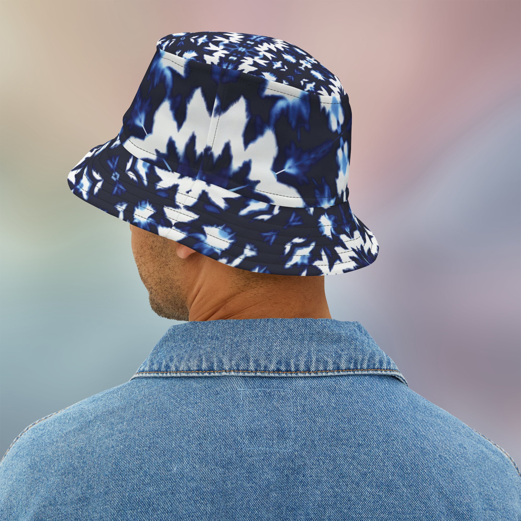 Shibor Tie Dye Print Bucket Hat, Great Indigo Color and Fun Style ...