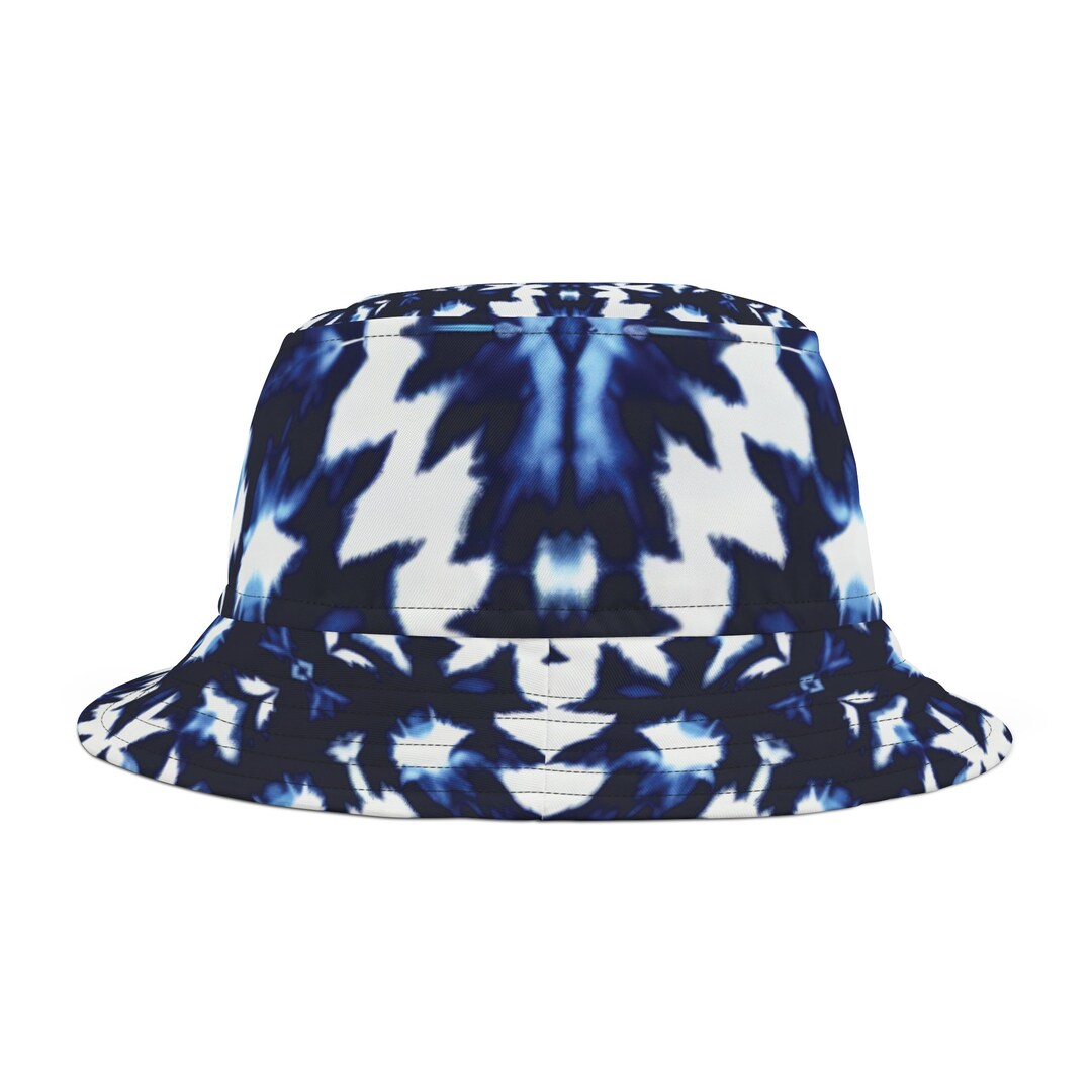 Shibor Tie Dye Print Bucket Hat, Great Indigo Color and Fun Style ...