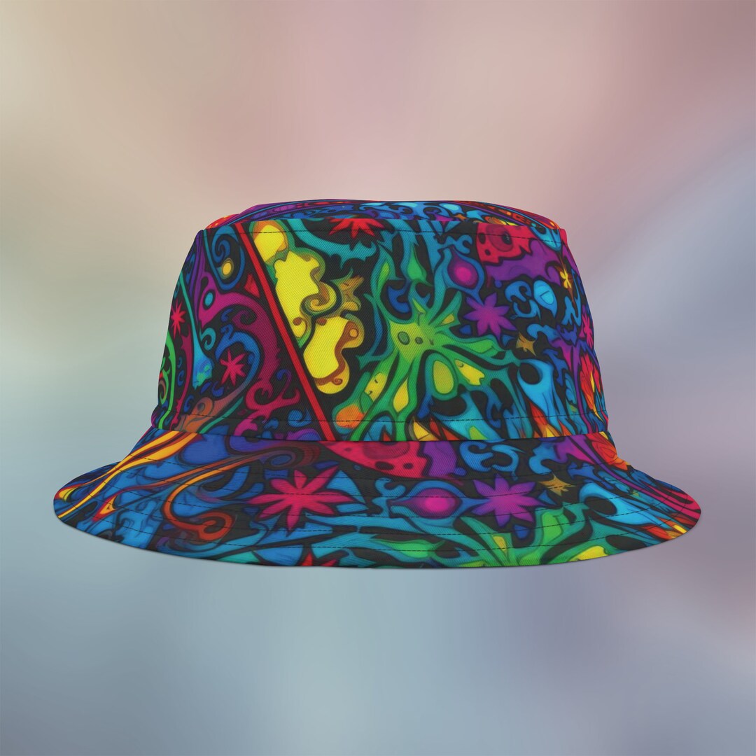 Psychedelic Bucket Hat, Great Color and a Fun Style. Perfect Color ...