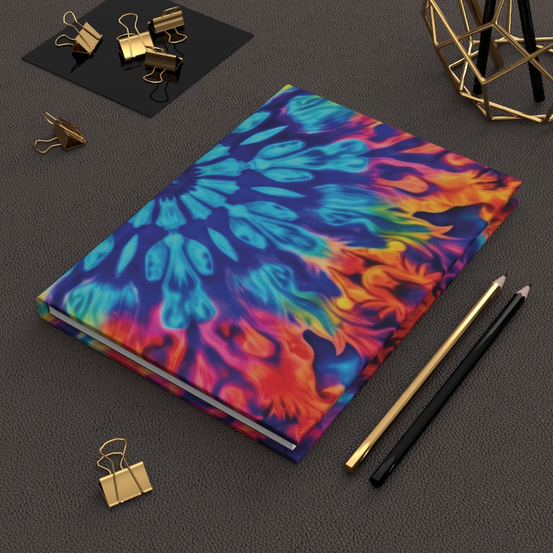Blue and Orange Flame Tie Dye Hardcover Journal Matte. This is a Great ...