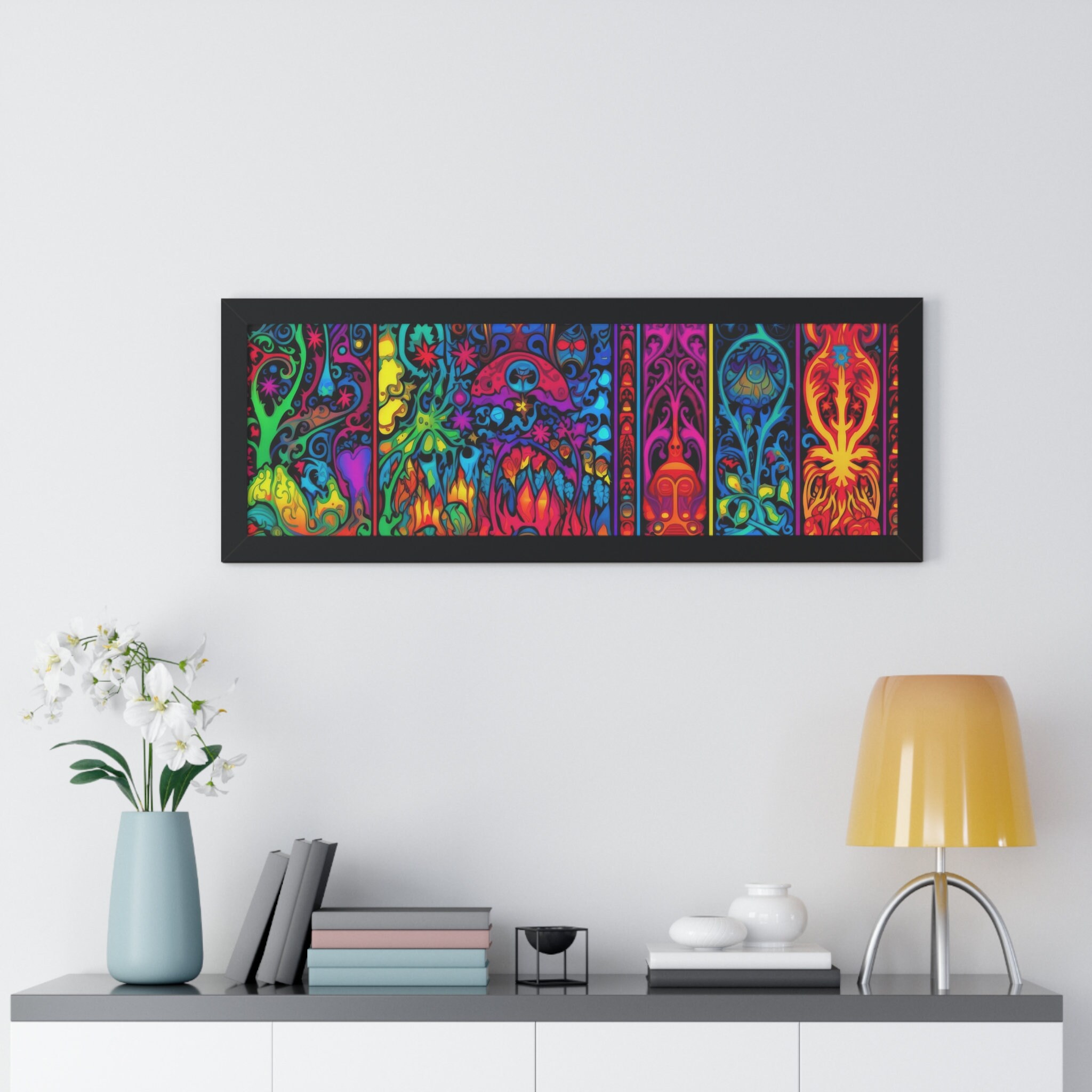 Black Light Style Psychedelia Poster Enchanting Harmonies: - Etsy