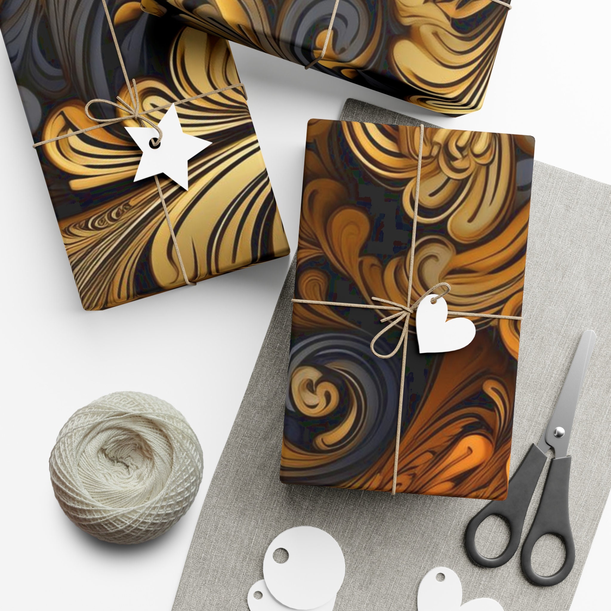 Gold Leaf Gift Wrap Papers Gold Wrapping Paper Unique Wrapping Paper ...