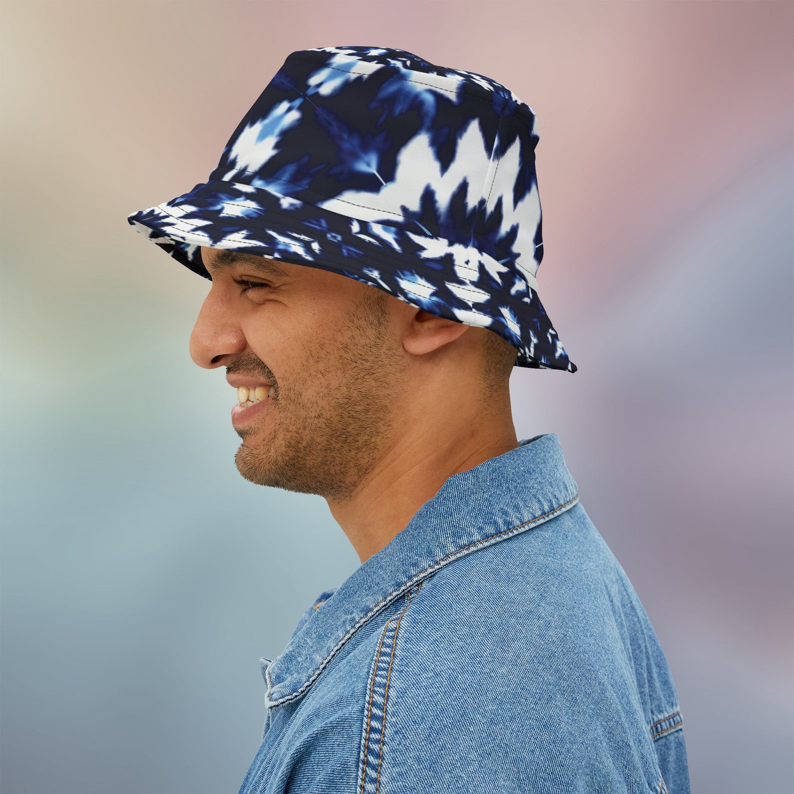 Shibor Tie Dye Print Bucket Hat, Great Indigo Color and Fun Style ...