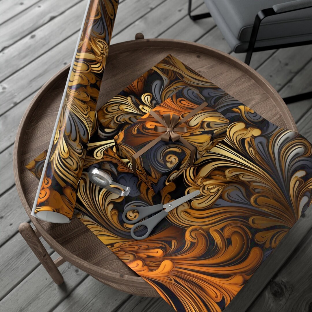 Gold Leaf Gift Wrap Papers Gold Wrapping Paper Unique Wrapping Paper ...