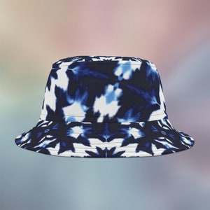 Shibor Tie Dye Print Bucket Hat, Great Indigo Color and Fun Style ...