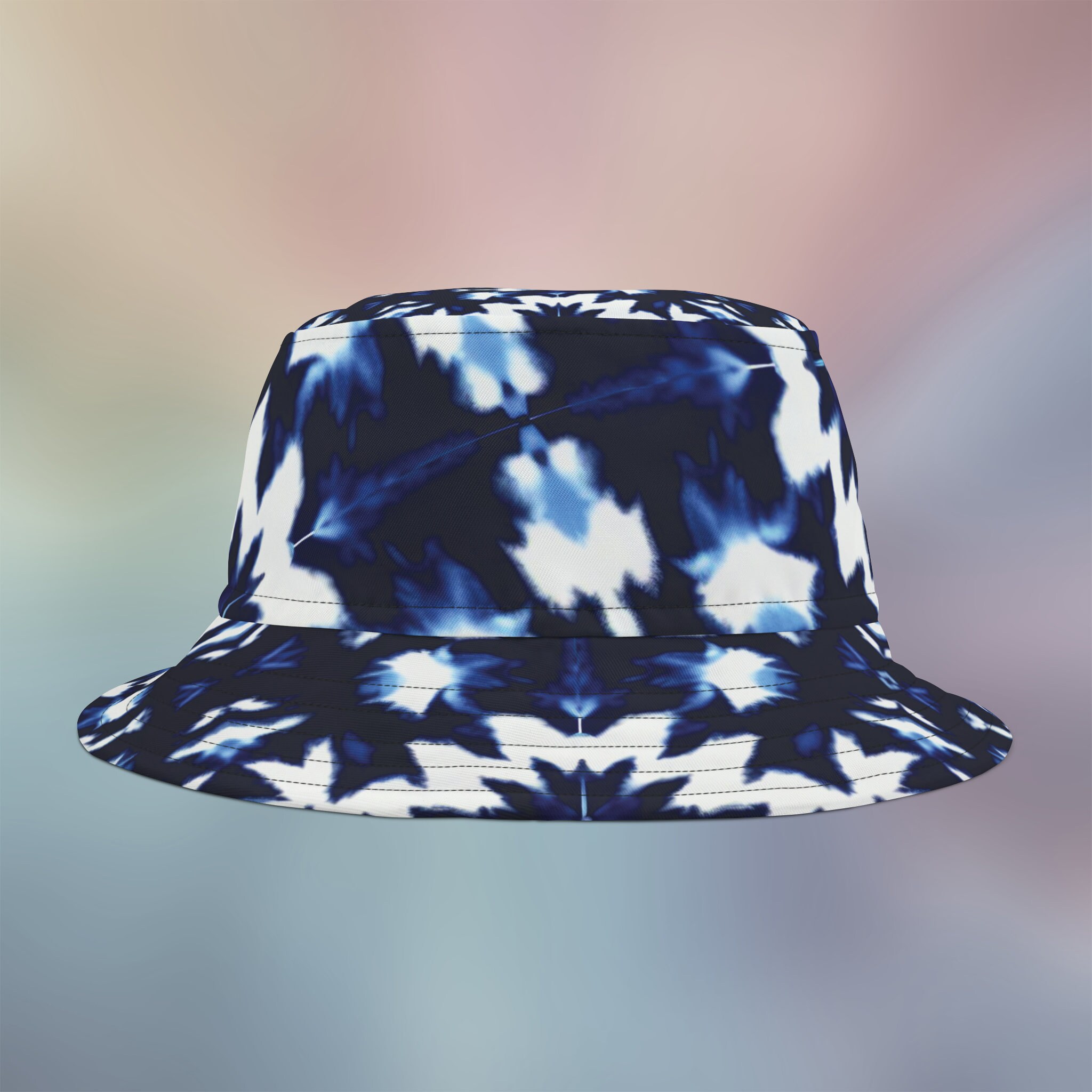 Shibor Tie Dye Print Bucket Hat, Great Indigo Color and Fun Style ...