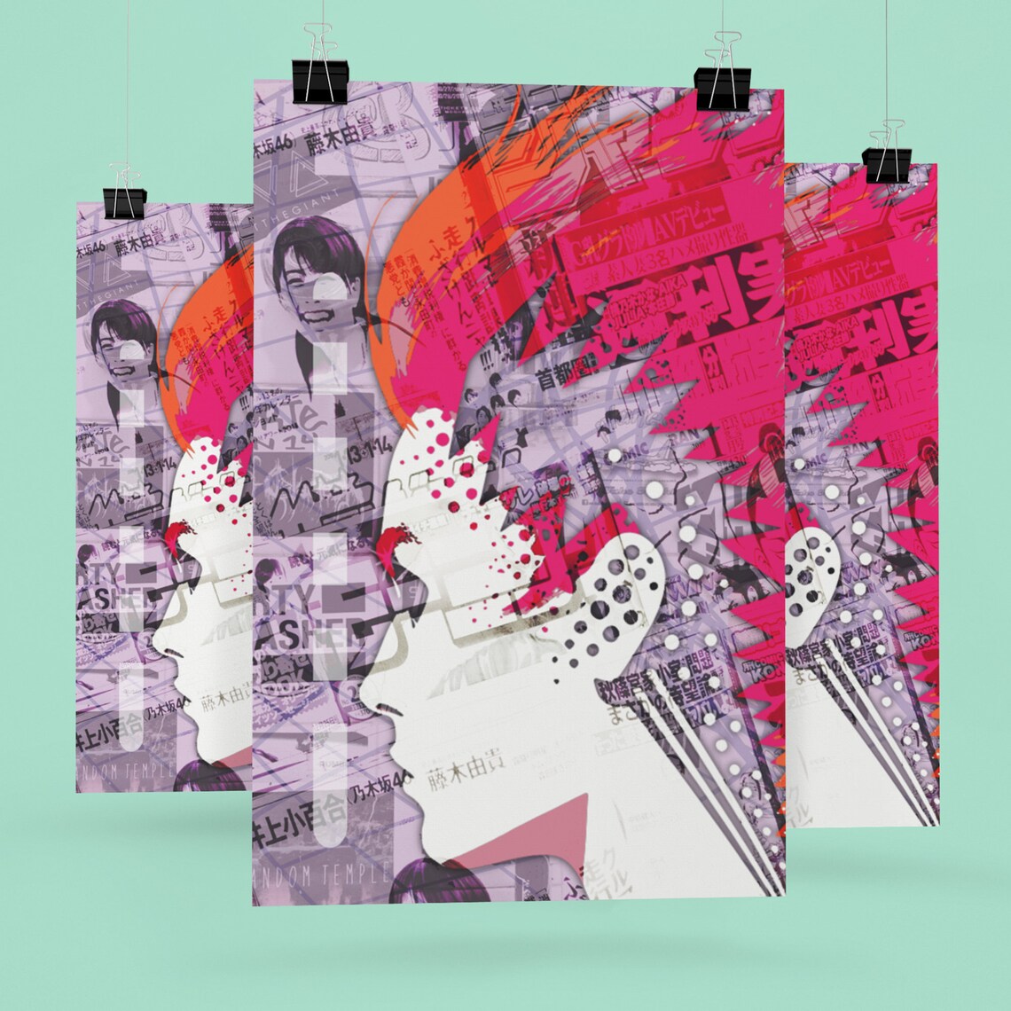 Retro Punk Rock Collage Art Poster, Vintage Music Print Rolled Posters ...