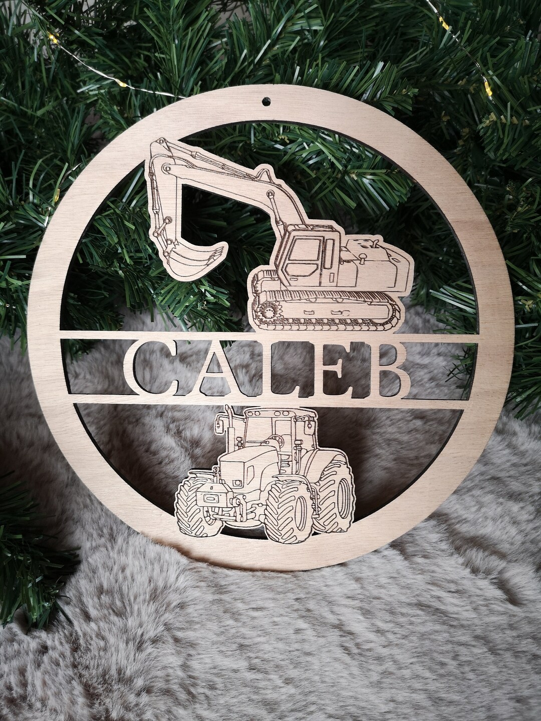 Wooden Tractor Excavator Frame First Name - Etsy