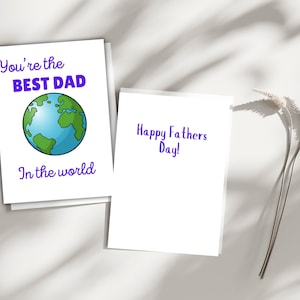 Father's Day Card Printable You're the Best Dad in the World - Etsy