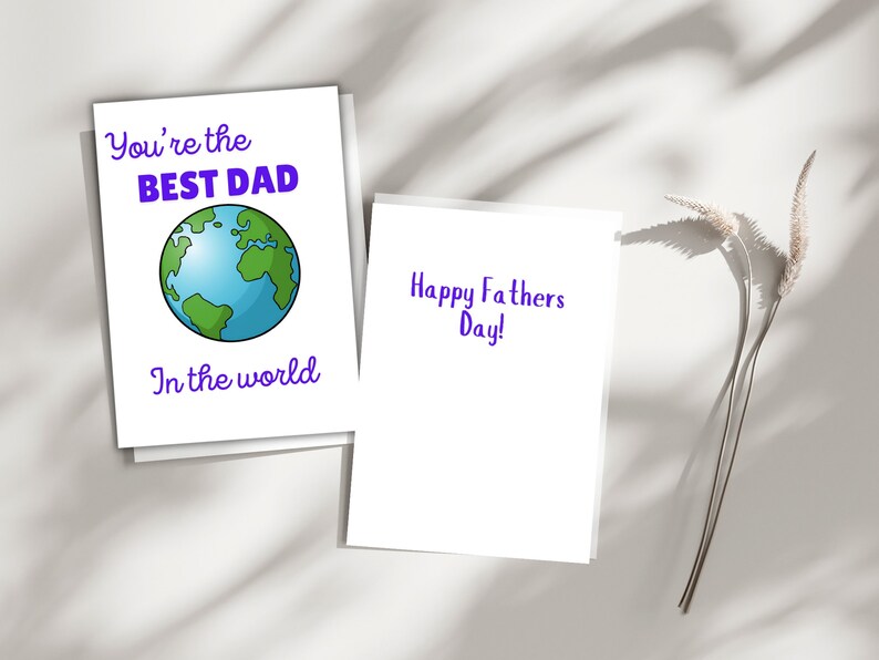 Father's Day Card Printable You're the Best Dad in the World - Etsy