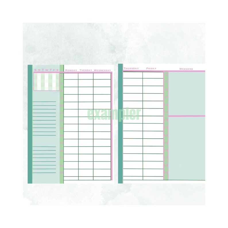 Green Digital Planner Template, Monthly Planner, Goal Planner, Undated ...