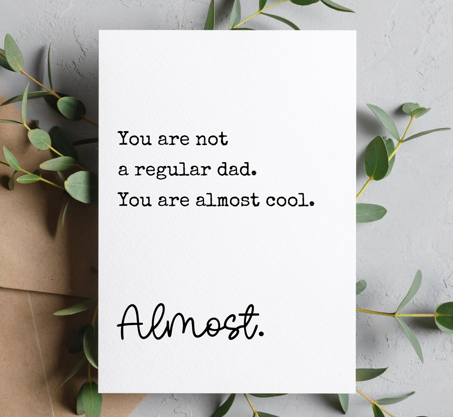 Cool Dad Almost Funny Card for Dad Birthday Card Humor Blank Card - Etsy