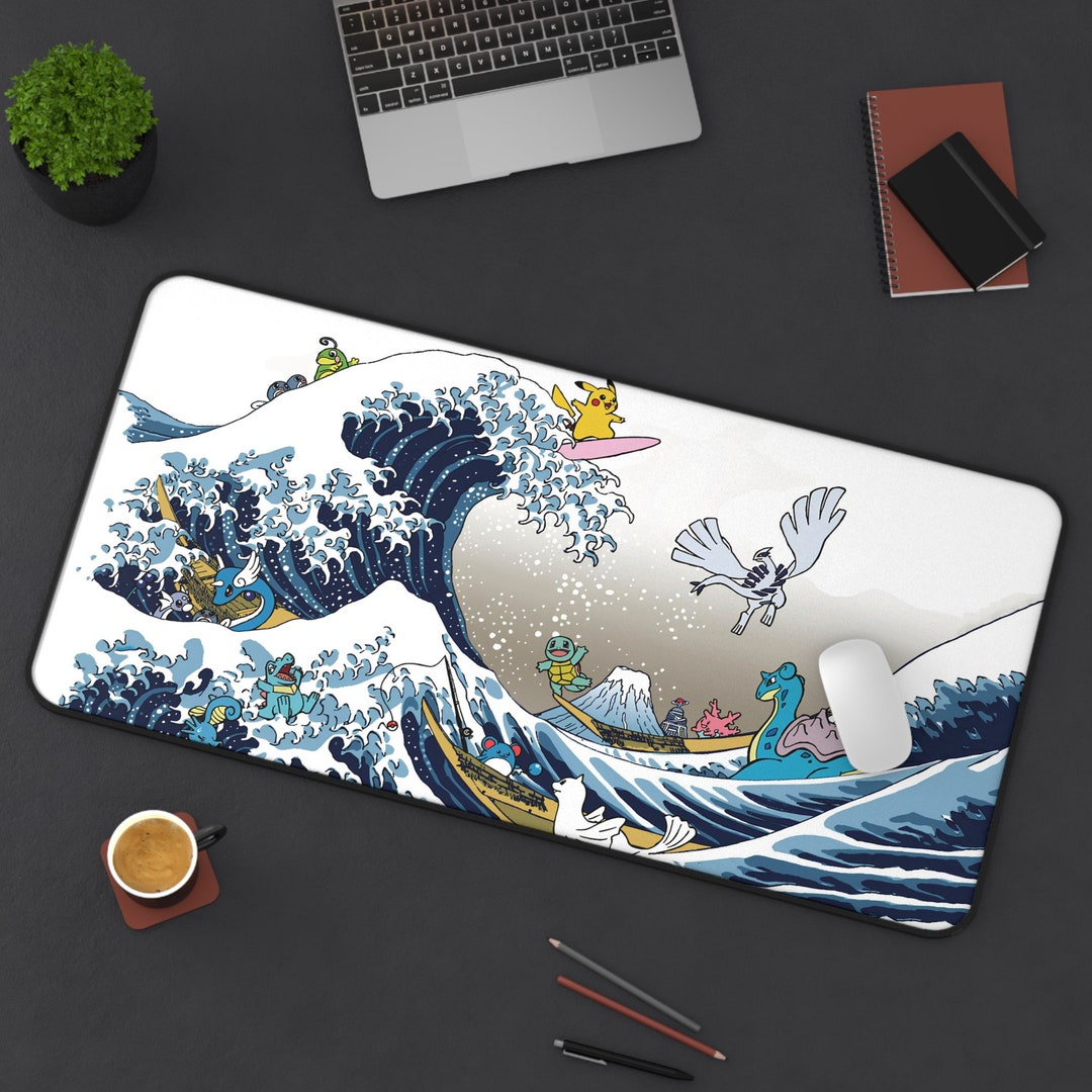 Poke Pika Wave Desk Mat, Play Mat - Etsy