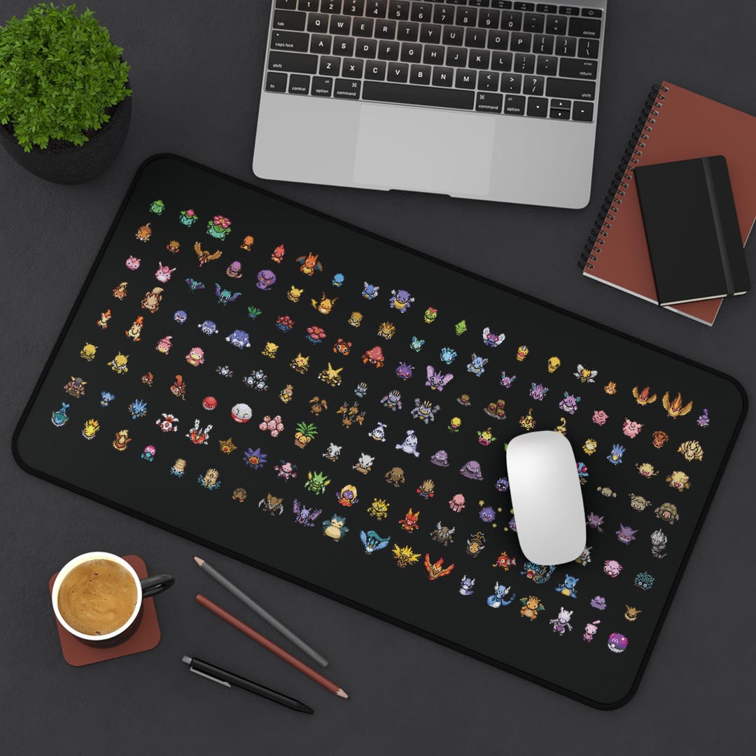Poke Pixel Sprite Gen I W/masterball Desk Mat, Play Mat - Etsy