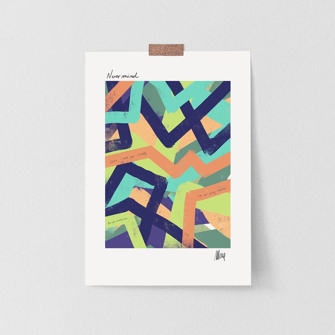 NEVERMIND, Digital Poster Art, Digital Download Wall Art, 3x4 Print - Etsy