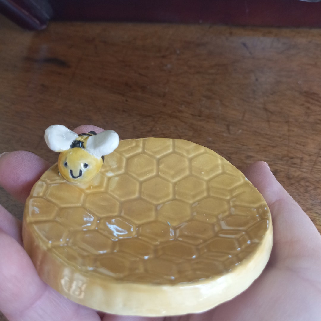 Mini Bee Honeycomb Ceramic Trinket Dish Cone Incense Burner - Etsy