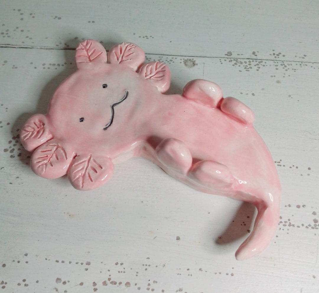 Ariel Axolotl Sculpture Hand Made Ceramic OOAK Figurine Mud - Etsy