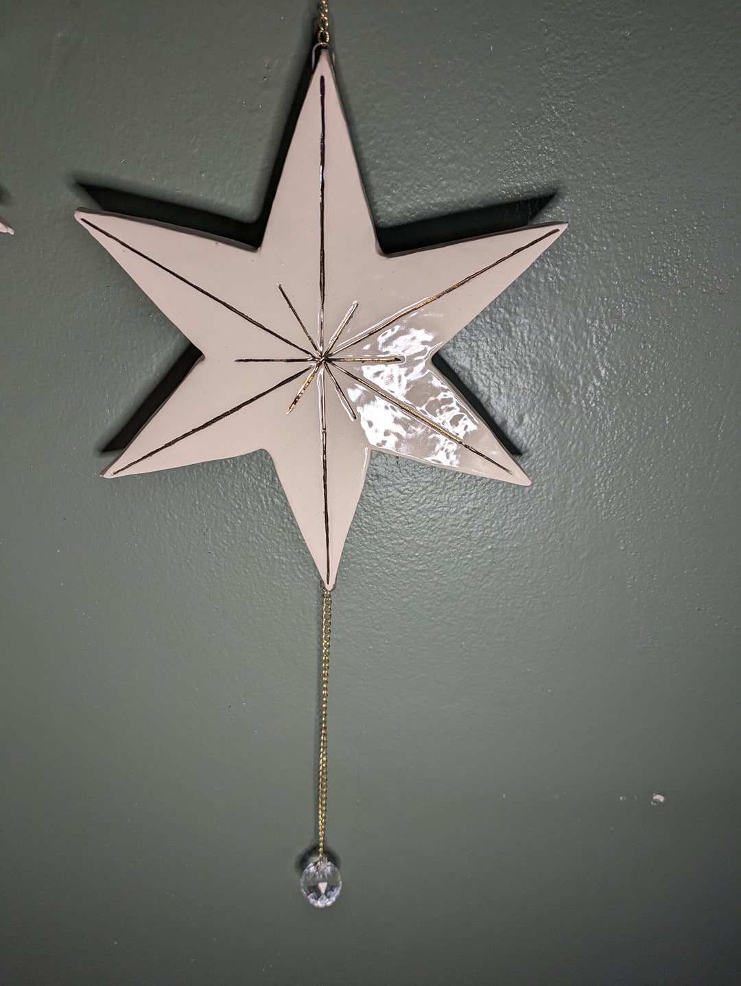 Ceramic 24k Gold Star Crystal Prism Sun Catcher - Etsy