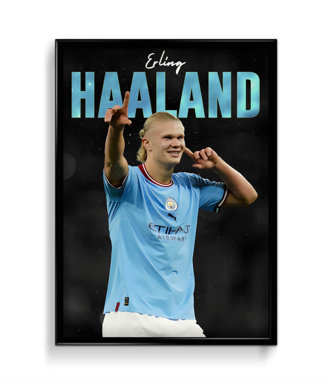 Erling Haaland Poster, Haaland Printable Poster, Man City Soccer Poster ...