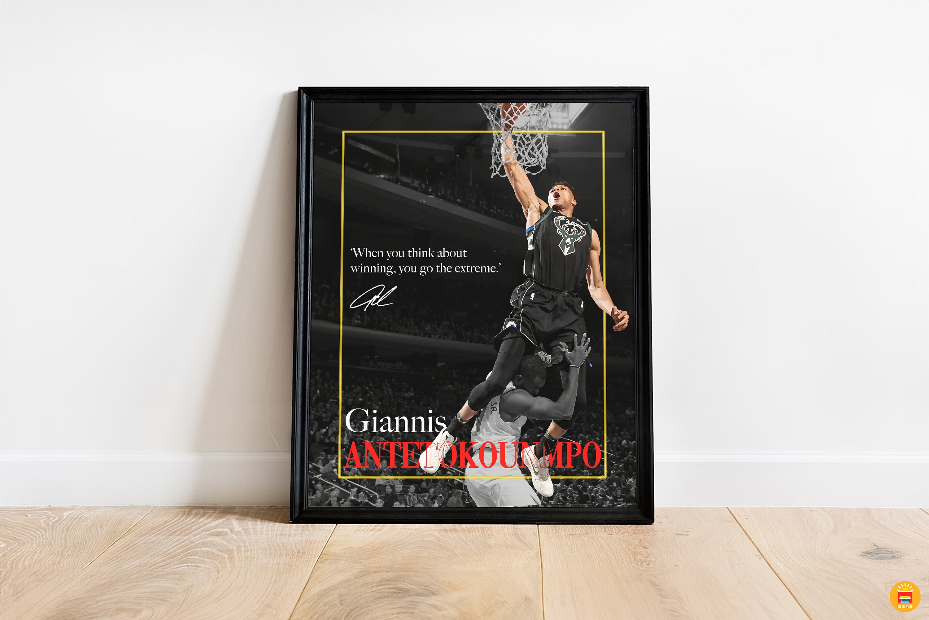 Giannis Antetokounmpo Printable Poster With Quote Giannis - Etsy