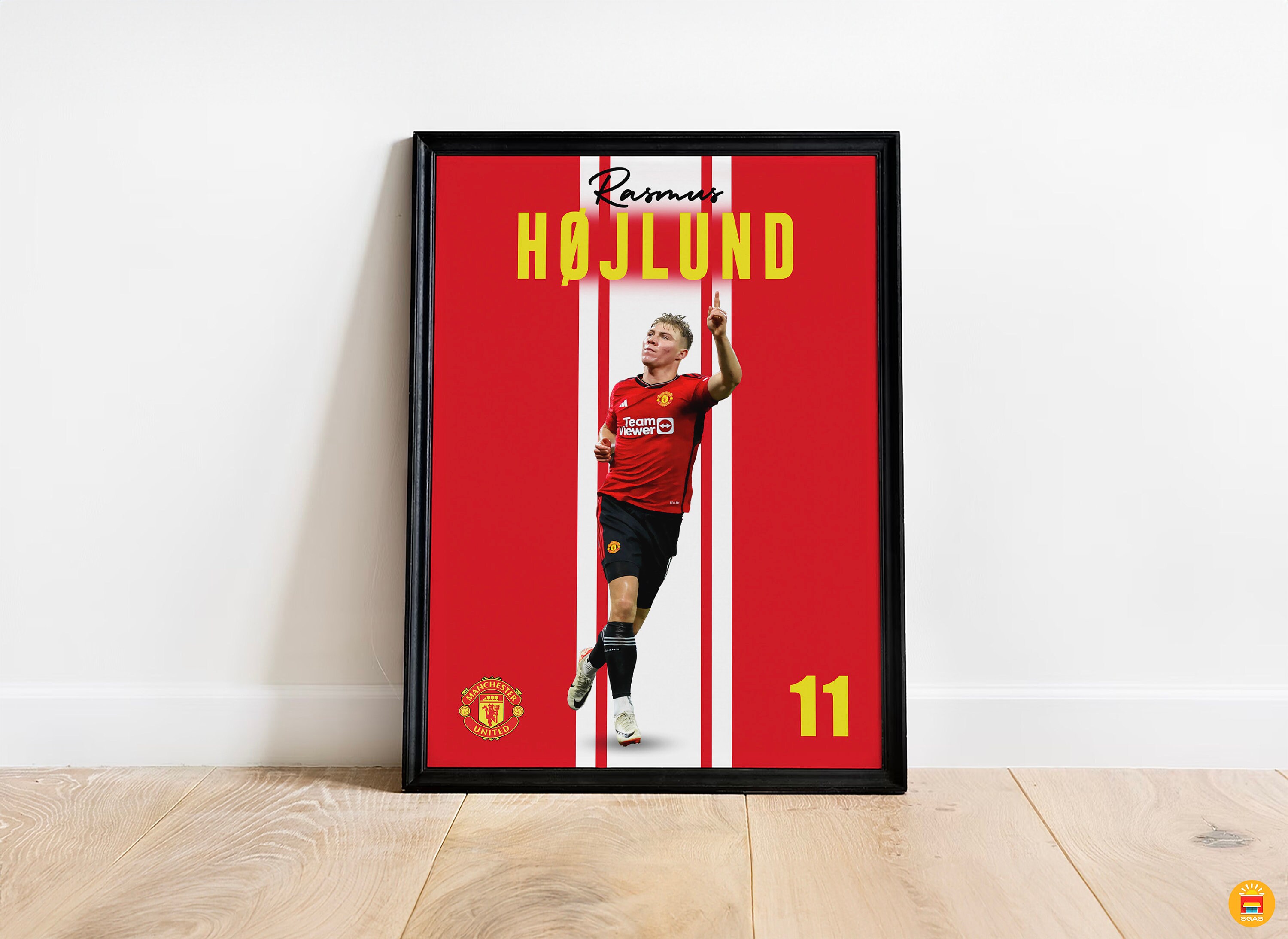 Rasmus Hojlund Fútbolista Famoso Profesional MU FC Póster vendido por ...