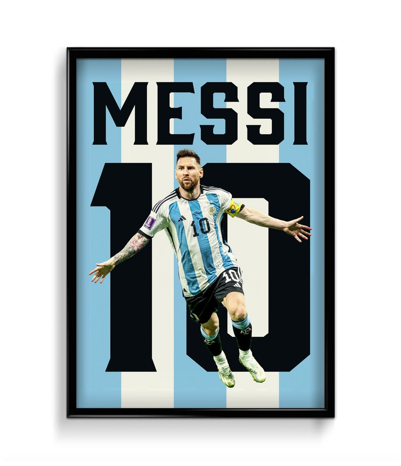 Printable Lionel Messi Poster With Football Titles, High Quality Wall ...