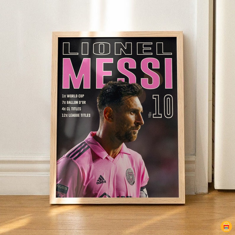 Lionel Messi Poster Inter Miami Print High Quality Wall Art - Etsy