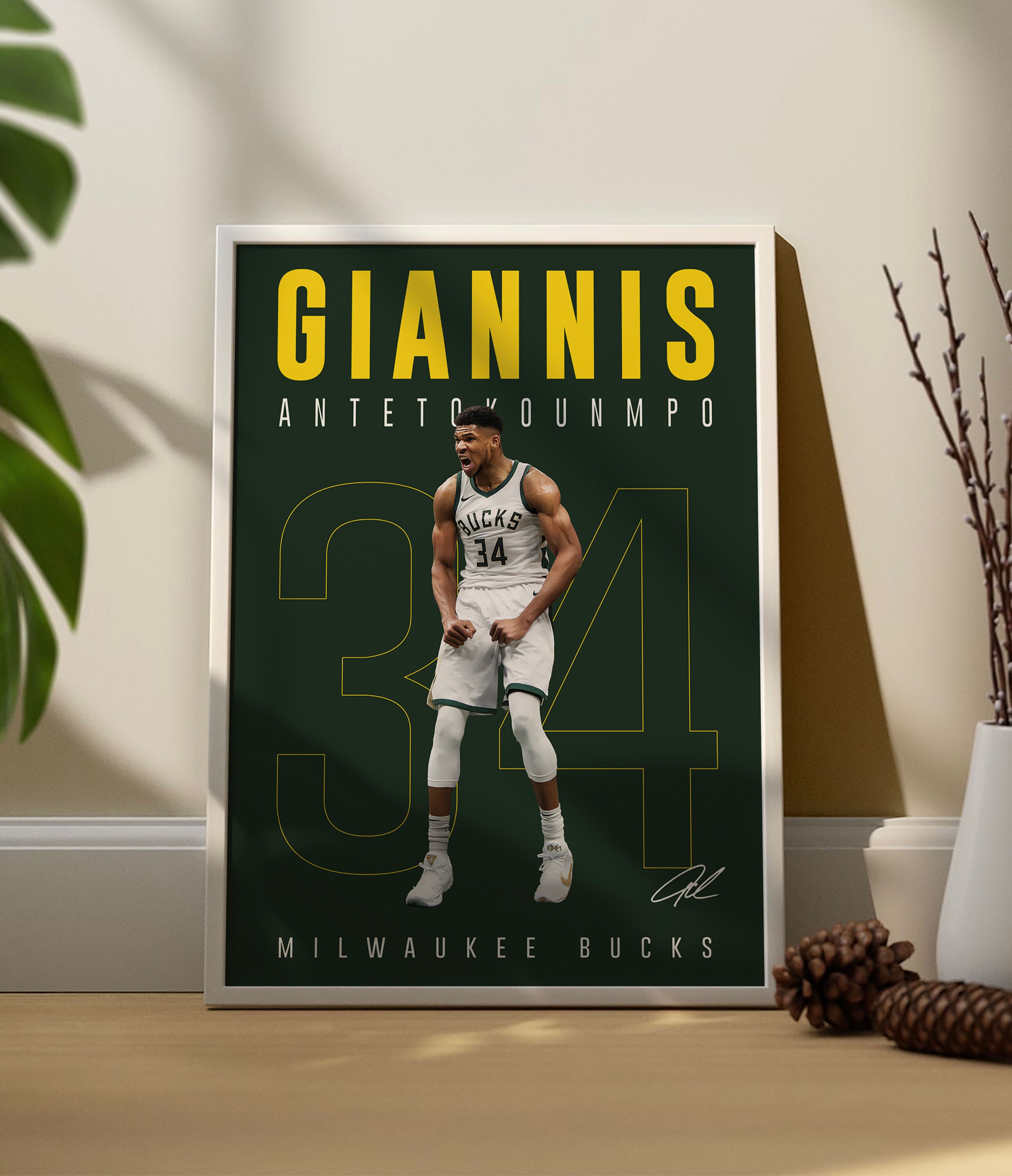 Giannis Antetokounmpo Printable Poster, NBA Poster, Milwaukee Bucks ...