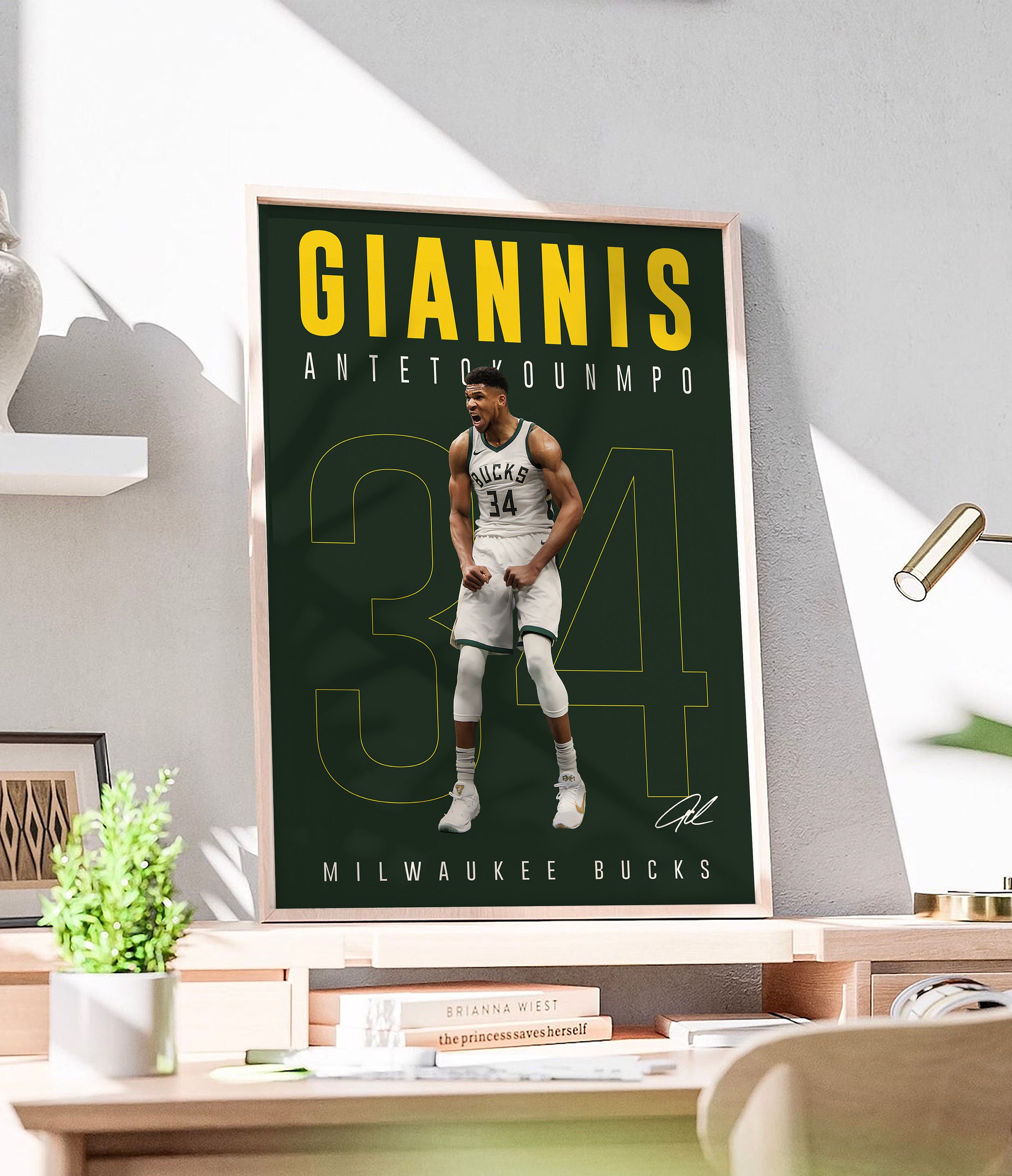 Giannis Antetokounmpo Printable Poster, NBA Poster, Milwaukee Bucks ...