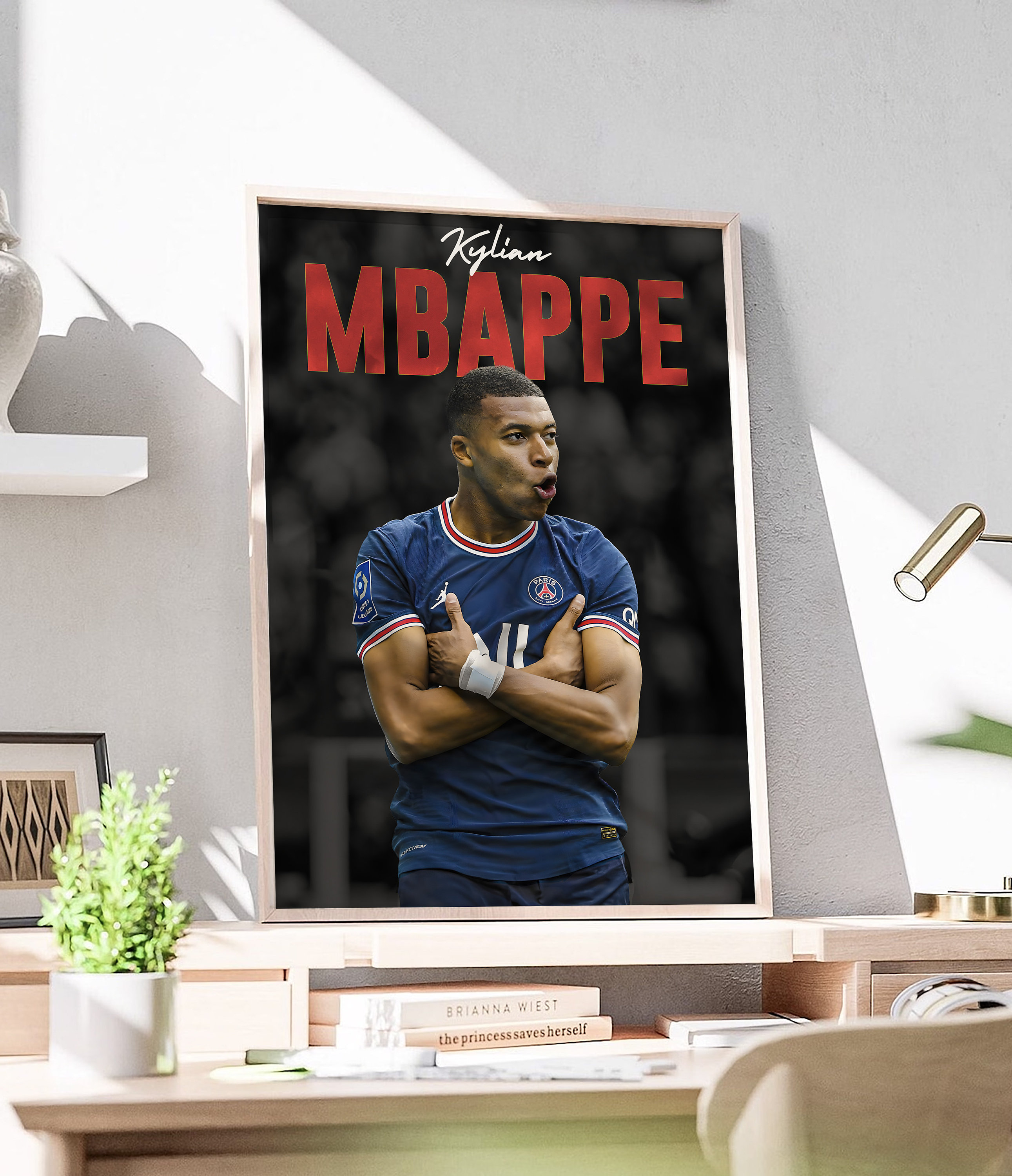 Kylian Mbappe Poster, Mbappe Printable Poster, PSG Soccer Poster ...
