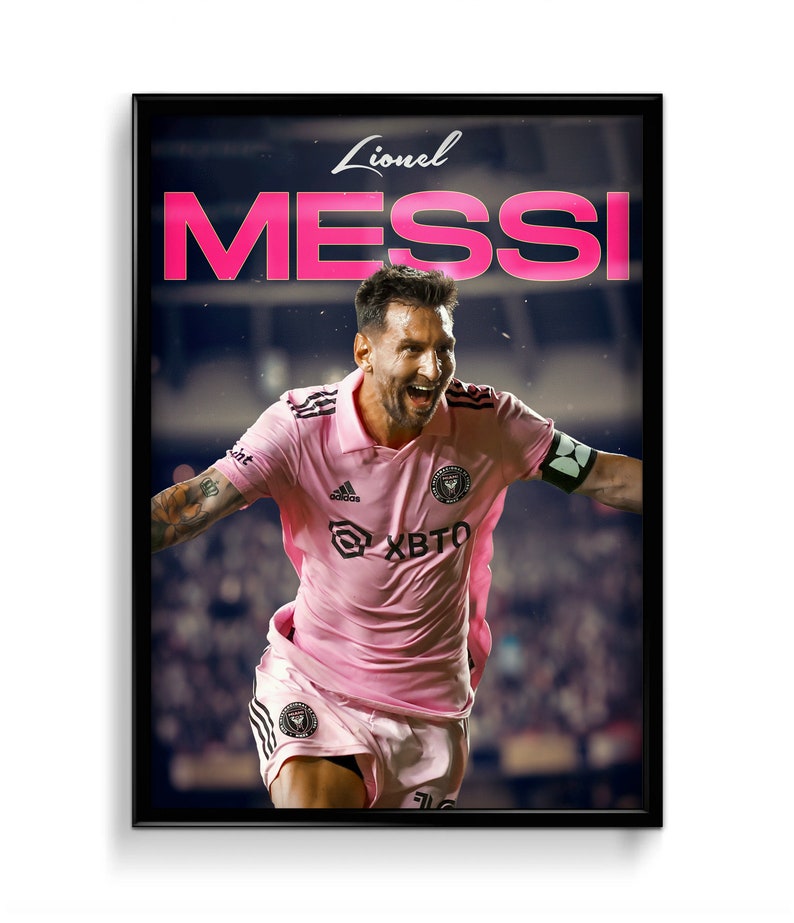 Lionel Messi Poster, Inter Miami Print, High Quality Wall Art for ...