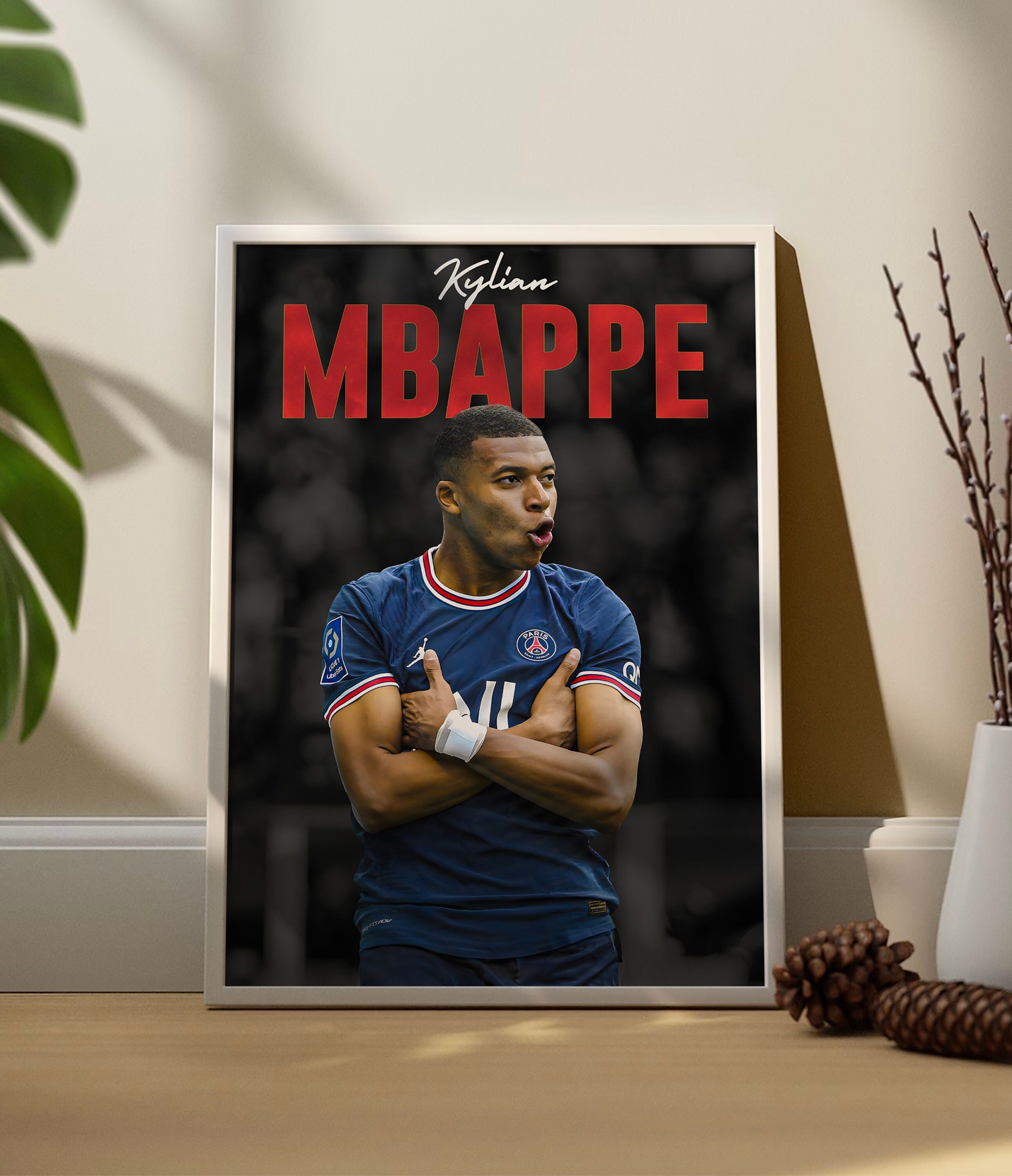 Kylian Mbappe Poster, Mbappe Printable Poster, PSG Soccer Poster ...