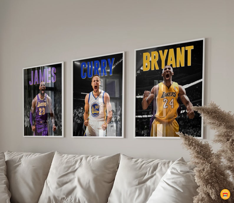 NBA Goats, Bryant, Lebron and Curry Poster, Printable Basketball Poster ...