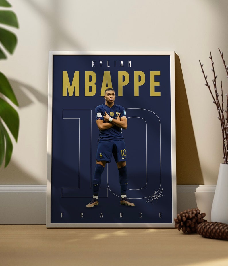 Mbappe Poster, Kylian Mbappe Printable Poster, France Soccer Poster ...