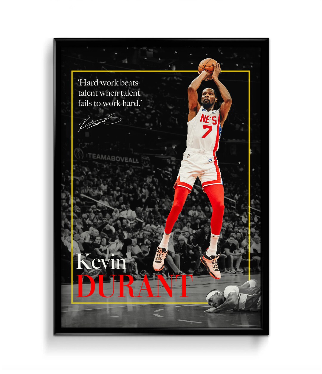 Kevin Durant Printable Poster With Quote, KD Poster, High Quality Wall ...