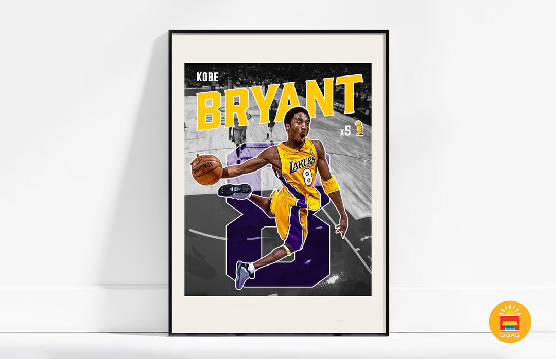 Printable Kobe Bryant Poster With Titles La Lakers High Etsy