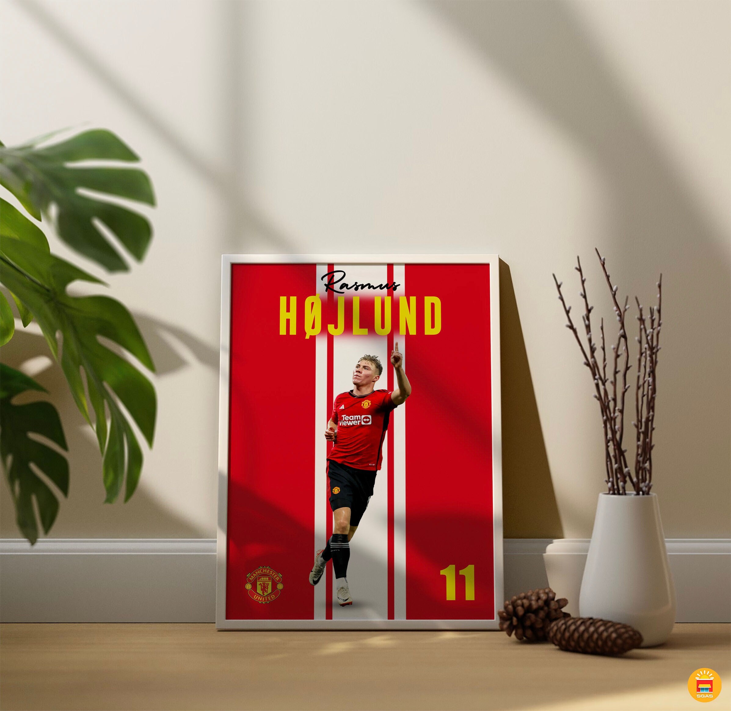 Rasmus Hojlund Fútbolista Famoso Profesional MU FC Póster vendido por ...