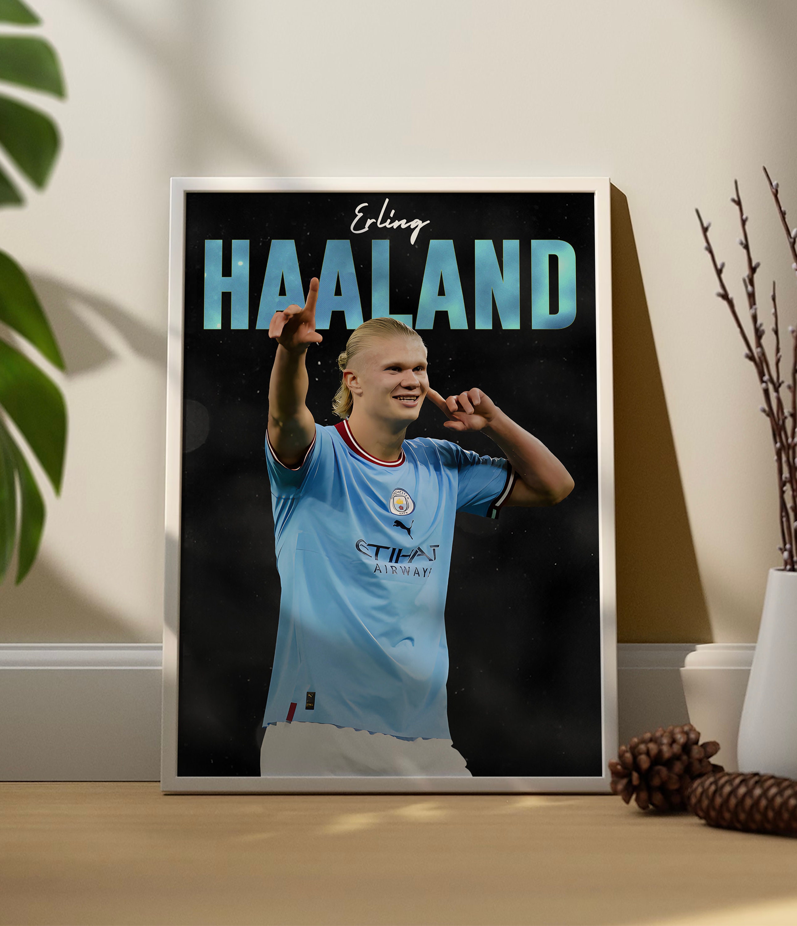 Erling Haaland Poster, Haaland Printable Poster, Man City Soccer poster ...