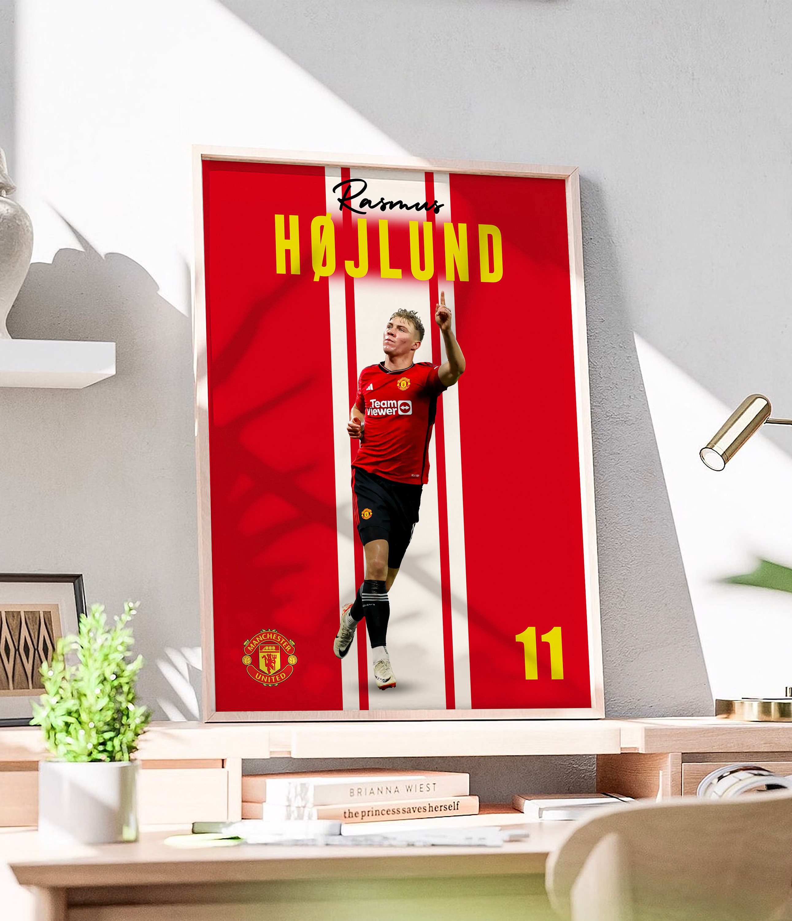 Rasmus Hojlund Fútbolista Famoso Profesional MU FC Póster vendido por ...